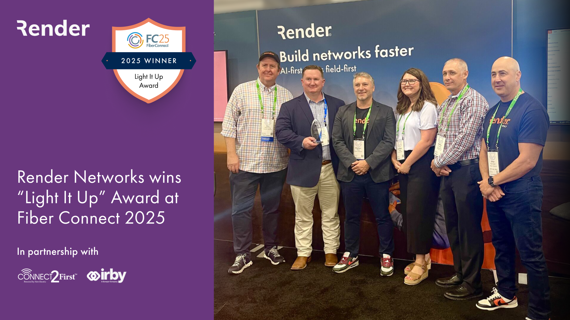 Render Networks wins “Light It Up” Award at Fiber Connect 2025